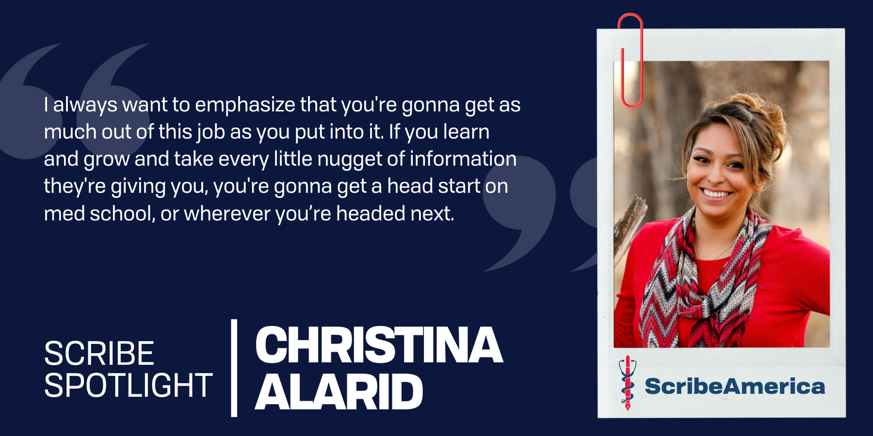 Scribe Spotlight: Christina Alarid - ScribeAmerica